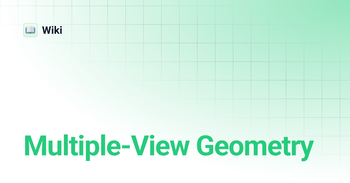 Multiple-View Geometry | Wiki